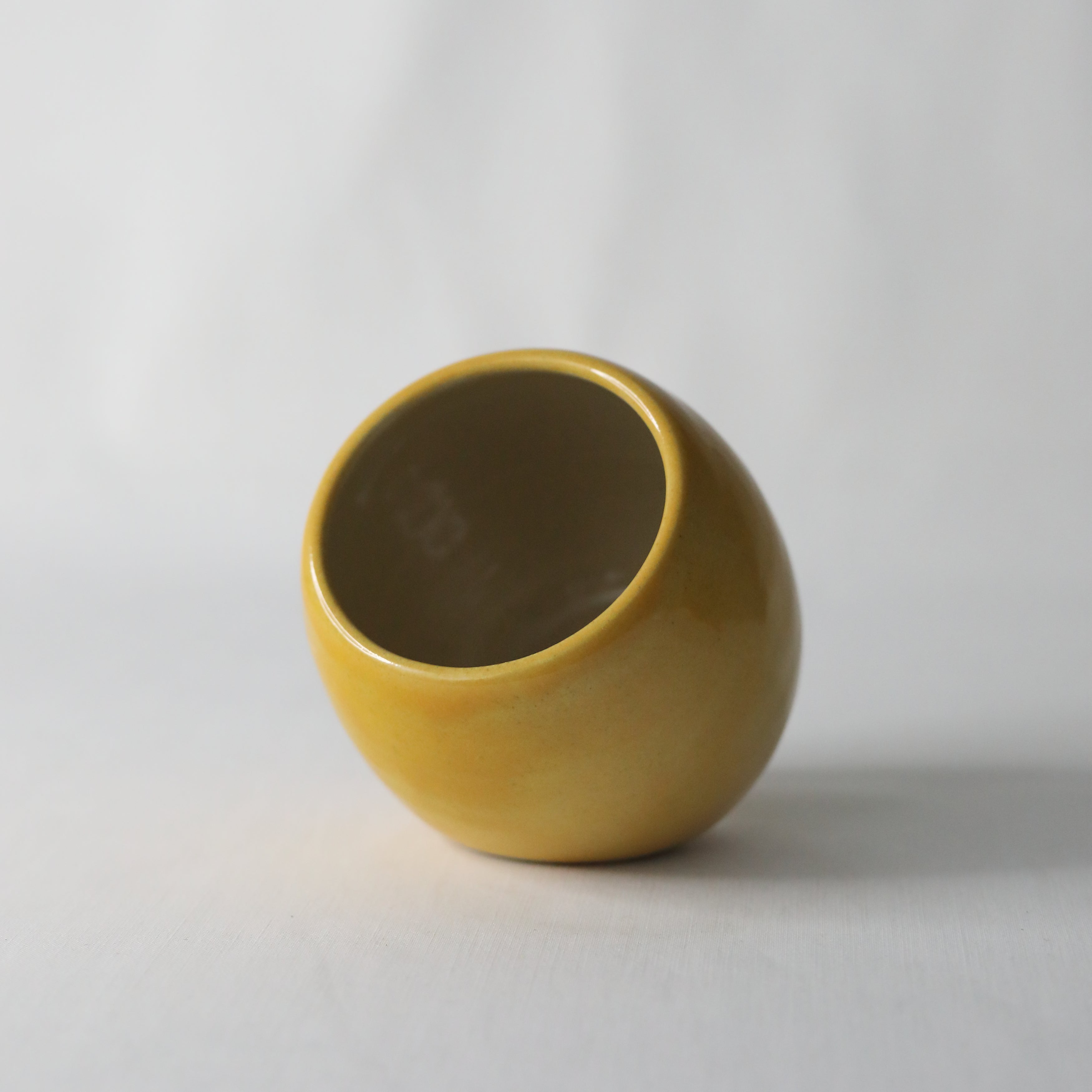 Handmade Ceramic Salt Pig - Egg Yolk Salt Cellar